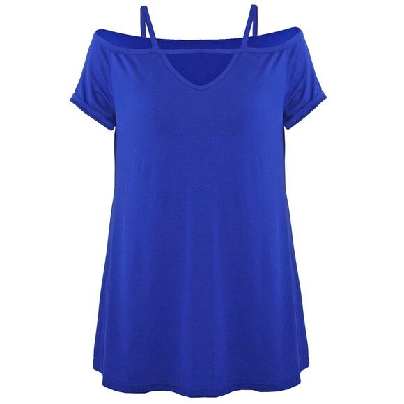 Luxury Divas | Tops | Royal Blue Cold Shoulder Womens Top | Poshmark
